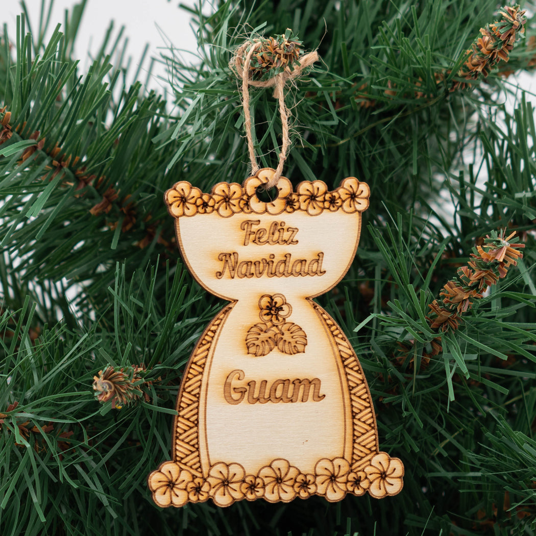 Guam Feliz Navidad Lemmai Leaves Ornament – Onra Marianas