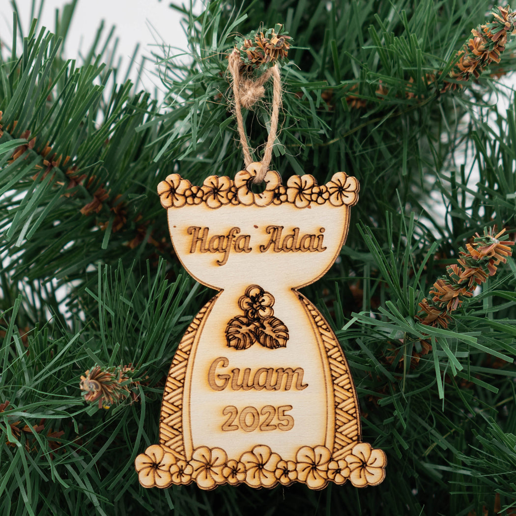 Guam Hafa Adai Lemmai Leaves 2025 Ornament – Onra Marianas
